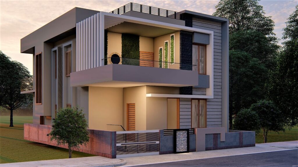 Ground and first floor front elevation design