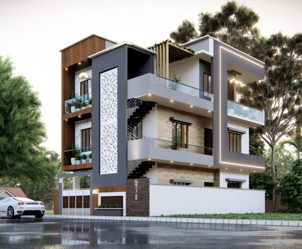 Ground floor + 2 Front elevation